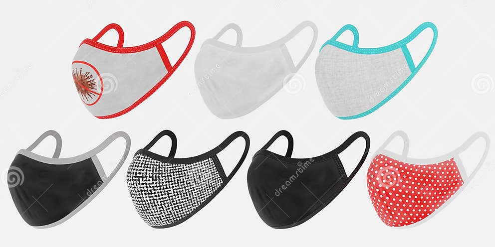 3D Render of Face Masks stock illustration. Illustration of doctor ...