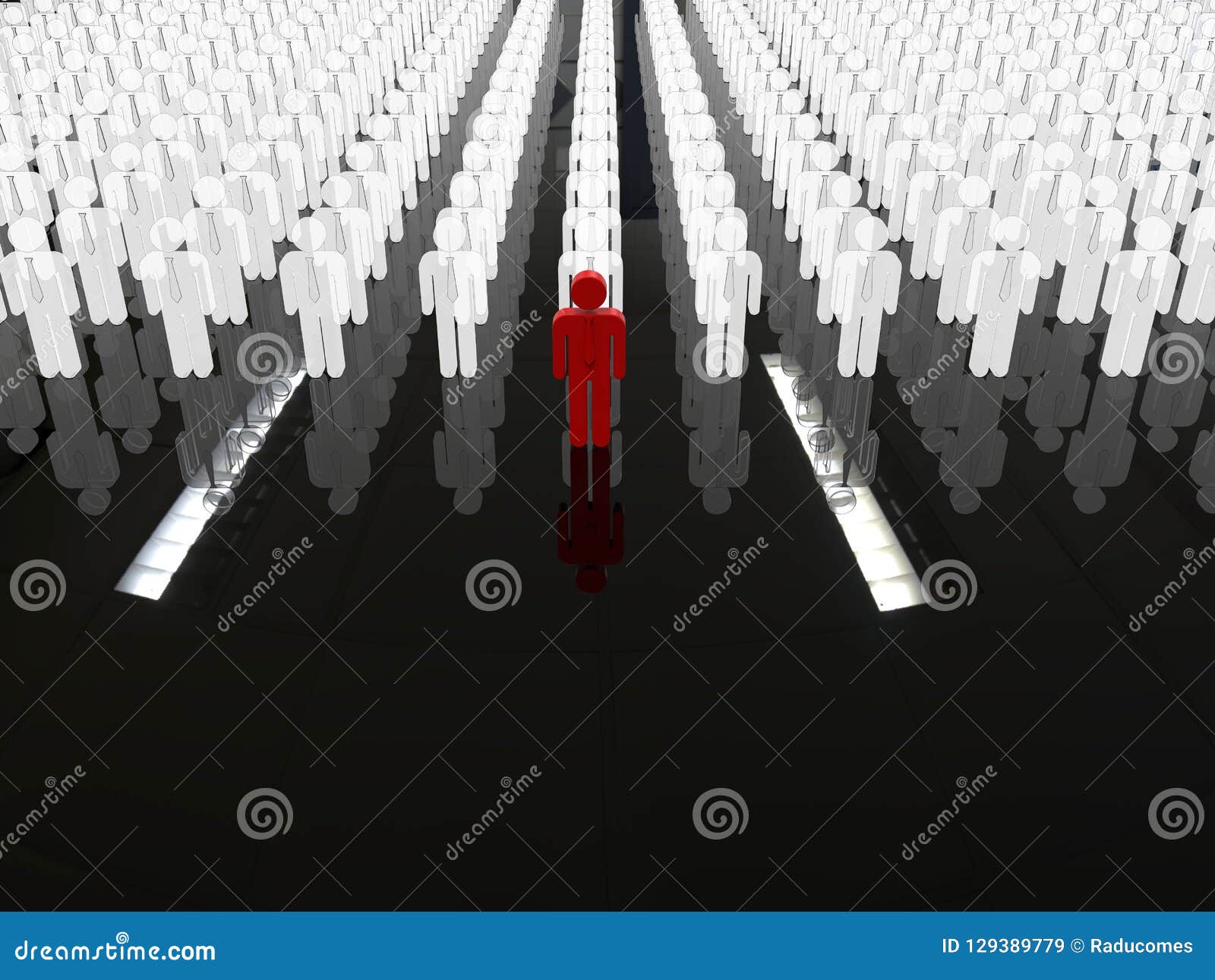 3D Render - Factory Workers and Their Team Leader Concept Stock ...