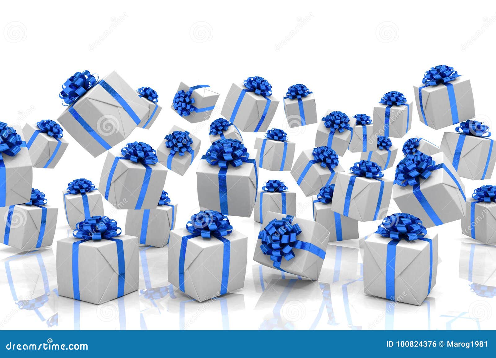 3d Render of Falling Christmas Presents Stock Illustration ...