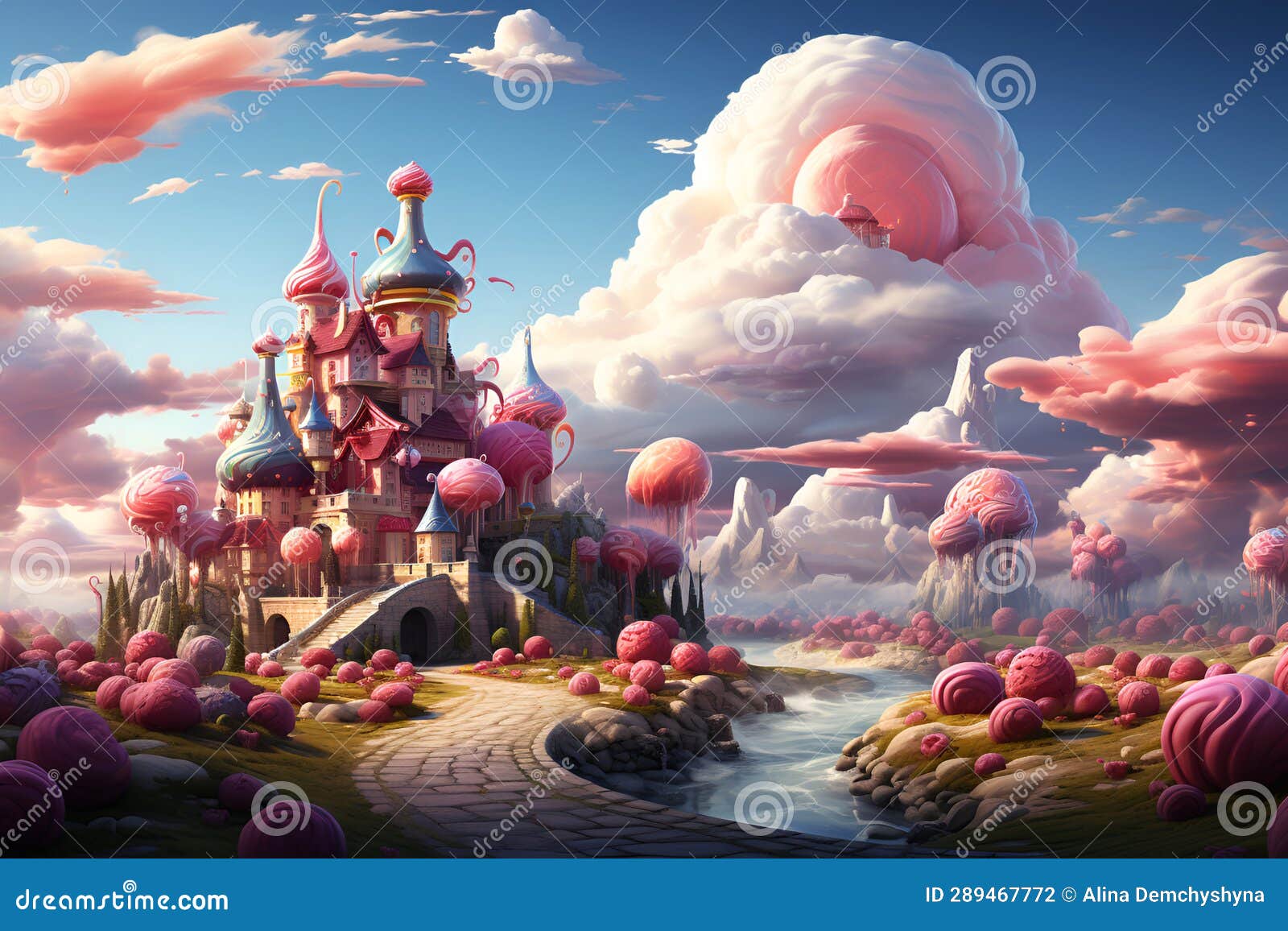 3D Render Fantastic Colorful Candyland 1 Stock Illustration ...