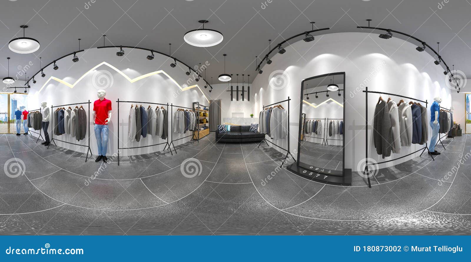 3d Render of Fashion Cloth Shop Stock Illustration - Illustration of ...