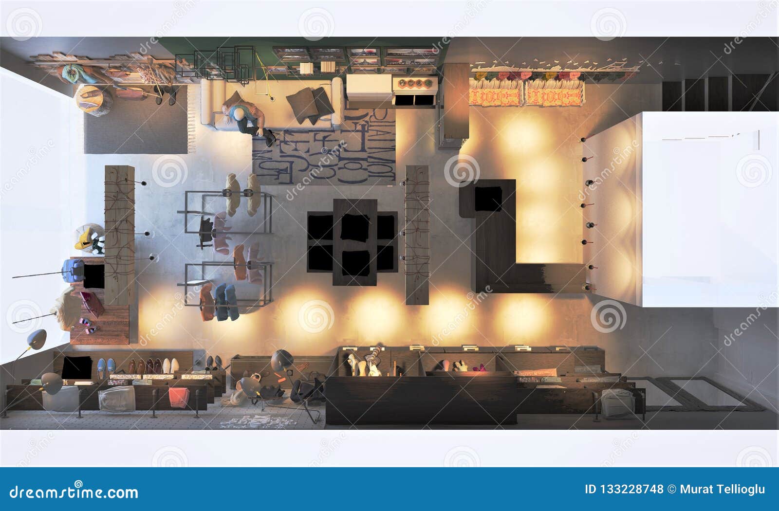 3d render of fashion store stock illustration. Illustration of active ...