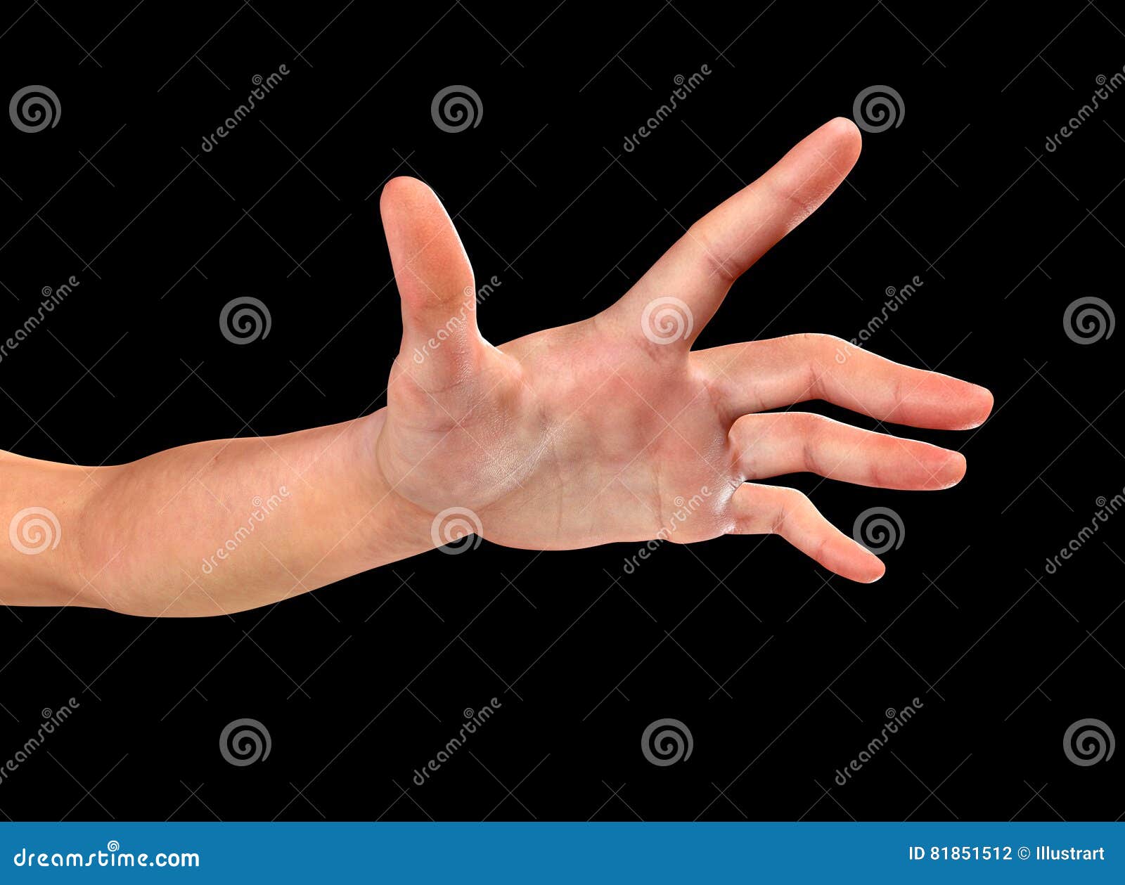 3d Render of a Female Hand Isolated on Black Stock Illustration ...