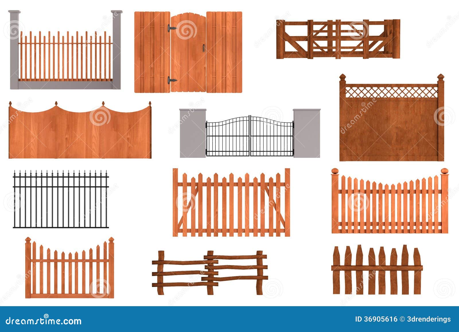 3d render of fences stock illustration. Illustration of model - 36905616