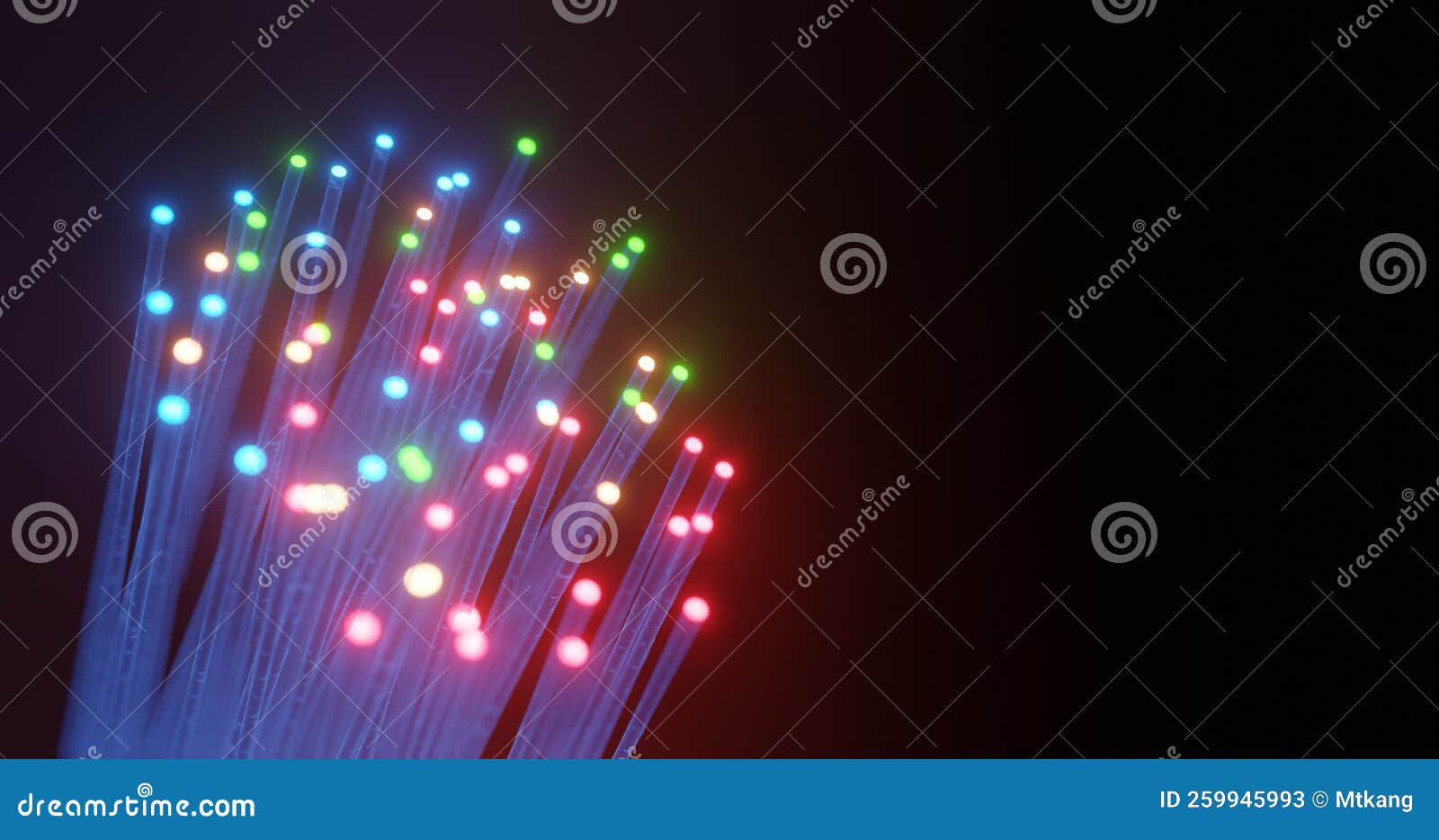 3d Render of Fiber Optic in Close Up View for Internet Technology ...