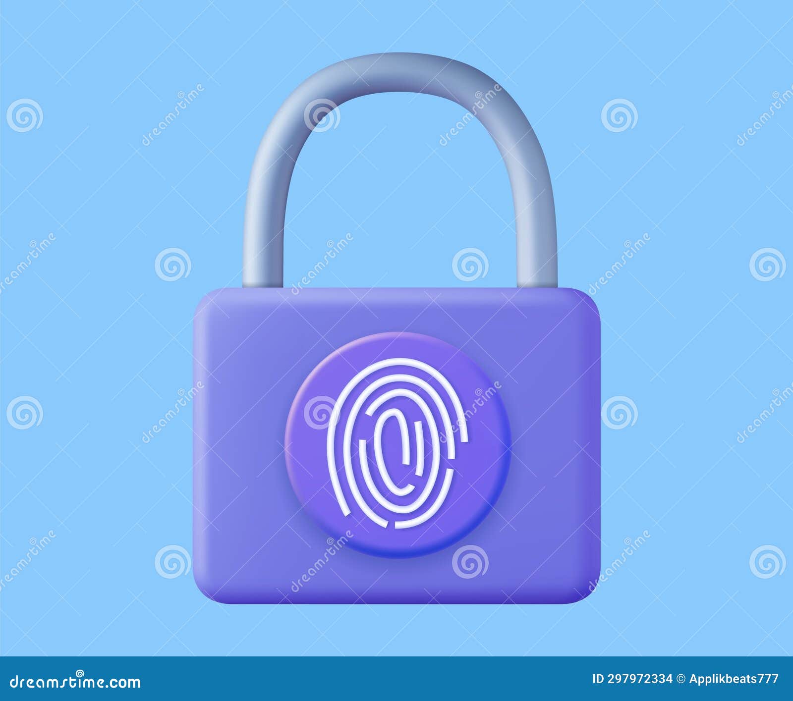 3d render fingerprint icon stock illustration. Illustration of icon ...