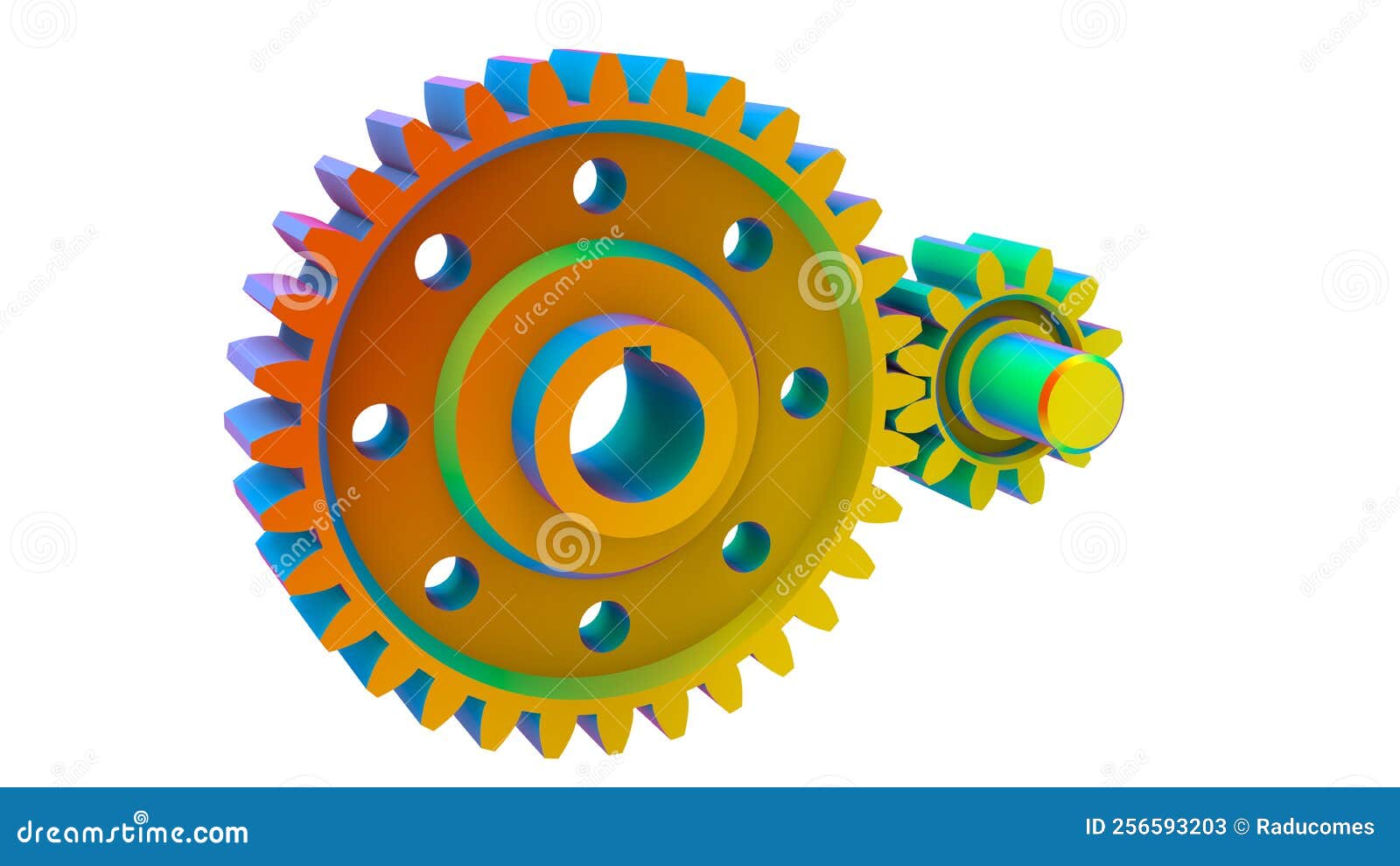 3D Render - Finite Element Analysis Of Two Cog Gears Royalty-Free ...