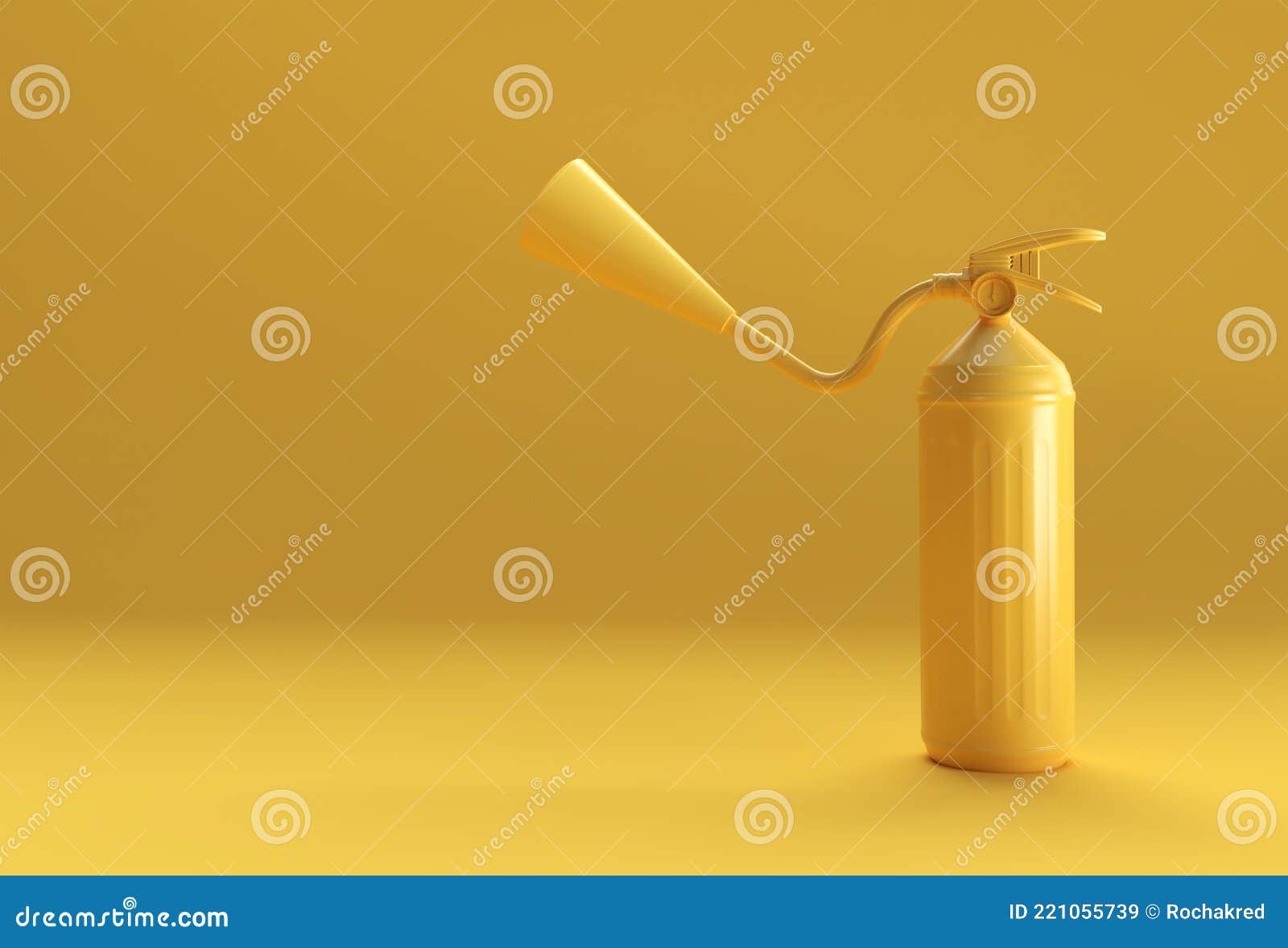 3D Render Fire Extinguisher Pastel Yellow Background Stock Image ...