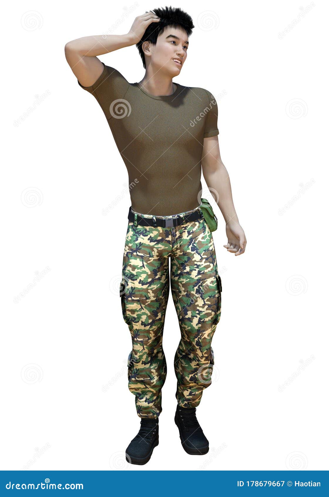 Handsome Asian Soldier In Training Uniform Royalty-Free Stock ...