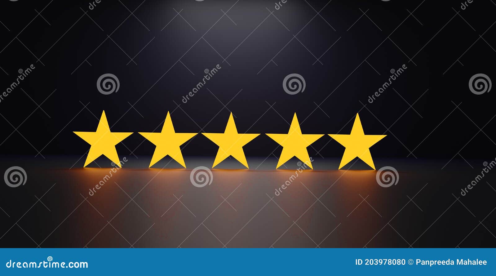 3D Render Five Star, 5star Concept of Testimonial and Review Stock ...