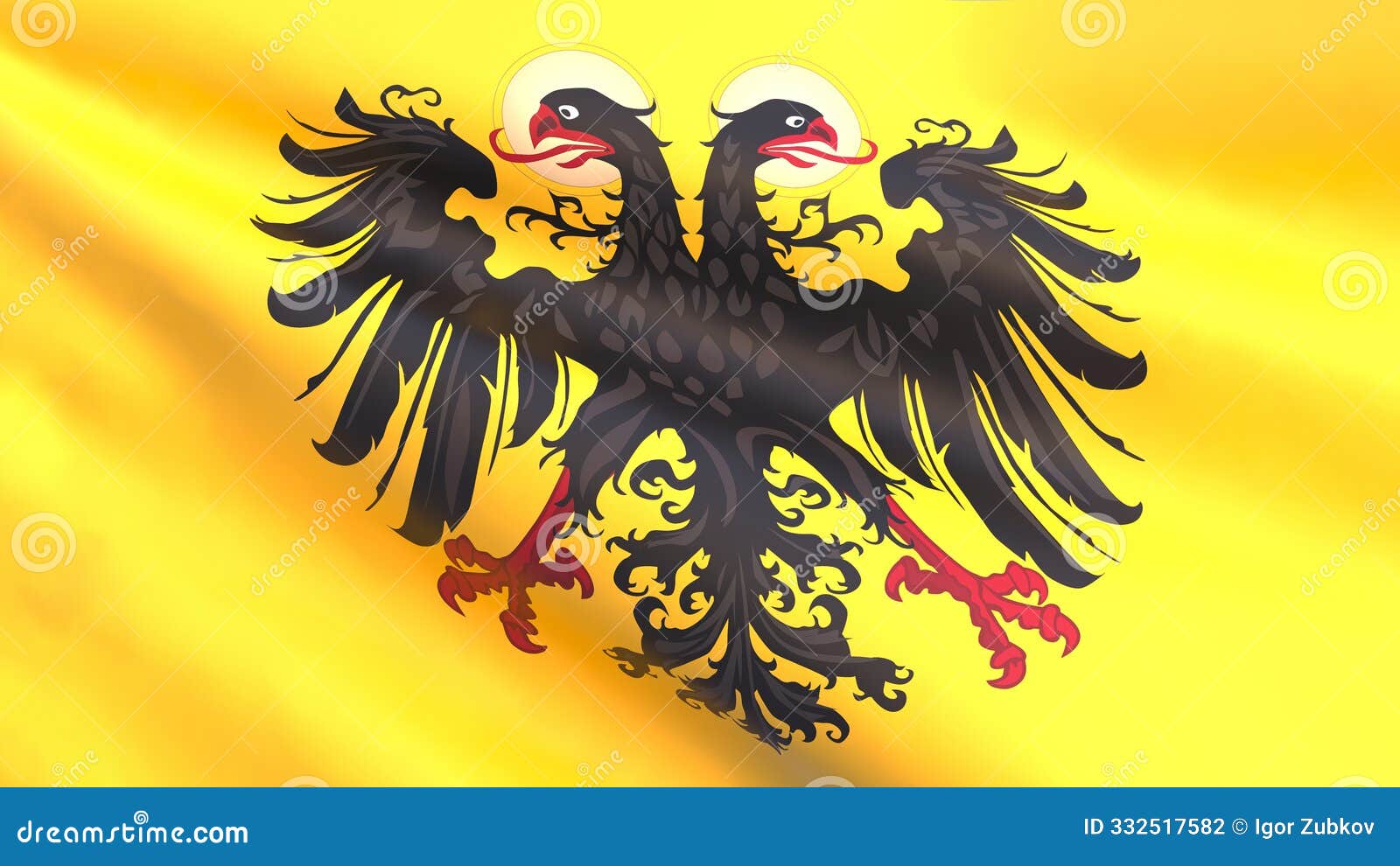 3D Render - the Flag of the Holy Roman Empire Fluttering in the Wind ...