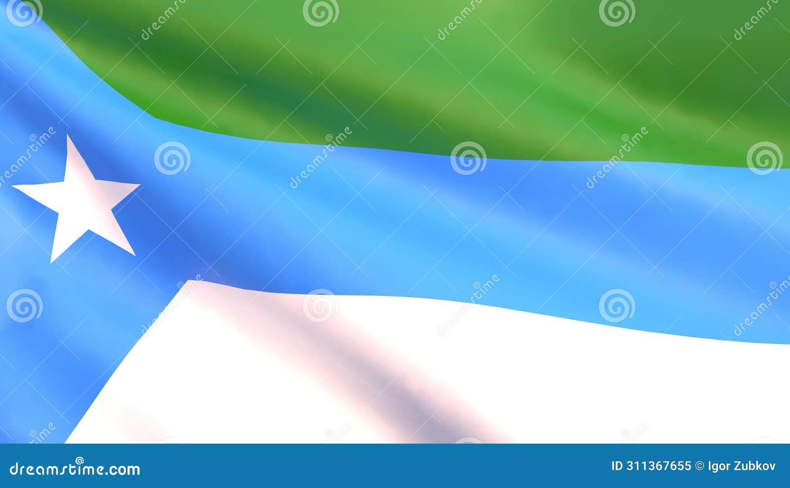 3D Render - Flag of Jubaland Fluttering in the Wind, Somalia Stock ...