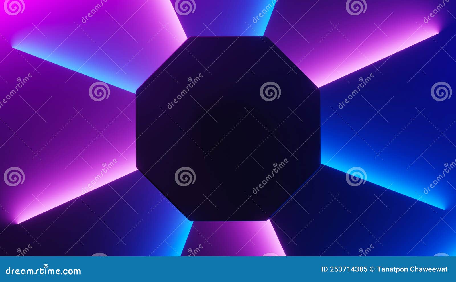 3d Render of Flash Neon and Light Glowing on Dark Scene. Speed Light ...