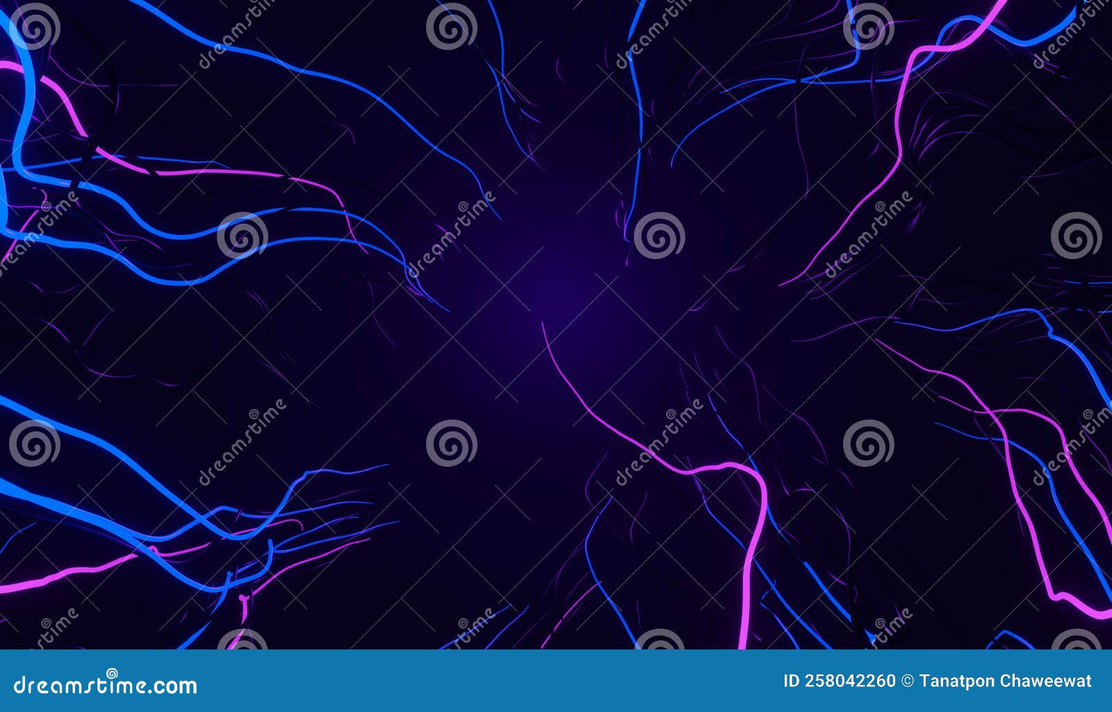 3d Render of Flash Neon and Light Glowing on Dark Scene. Speed Light ...