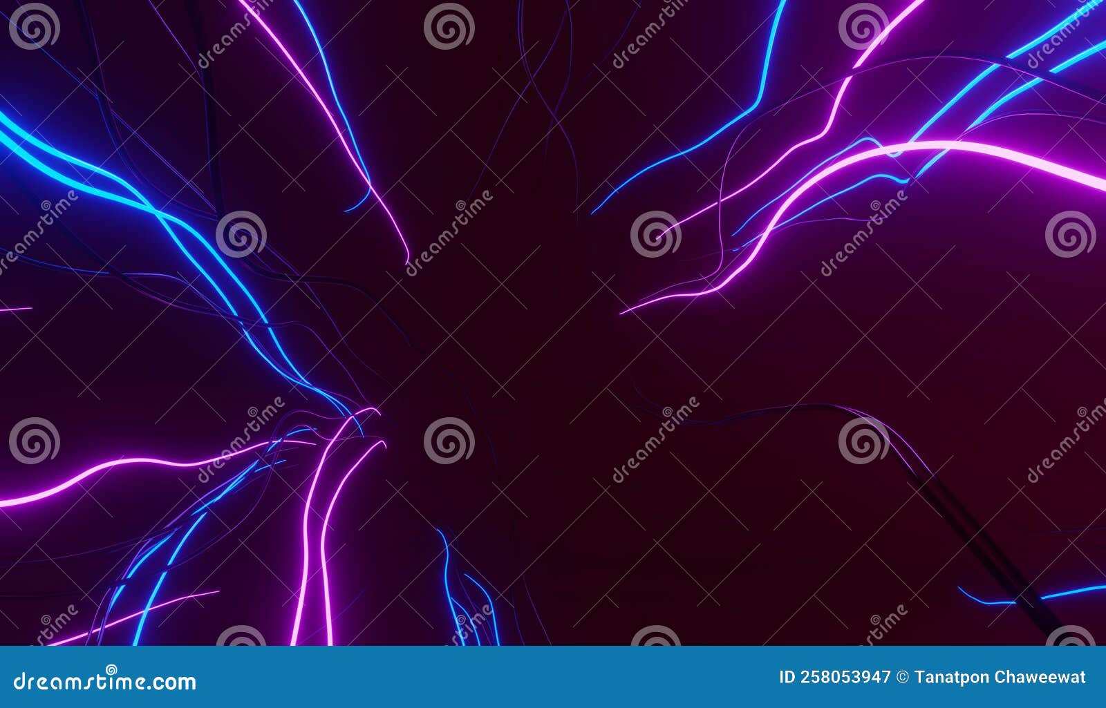 3d Render of Flash Neon and Light Glowing on Dark Scene. Speed Light ...