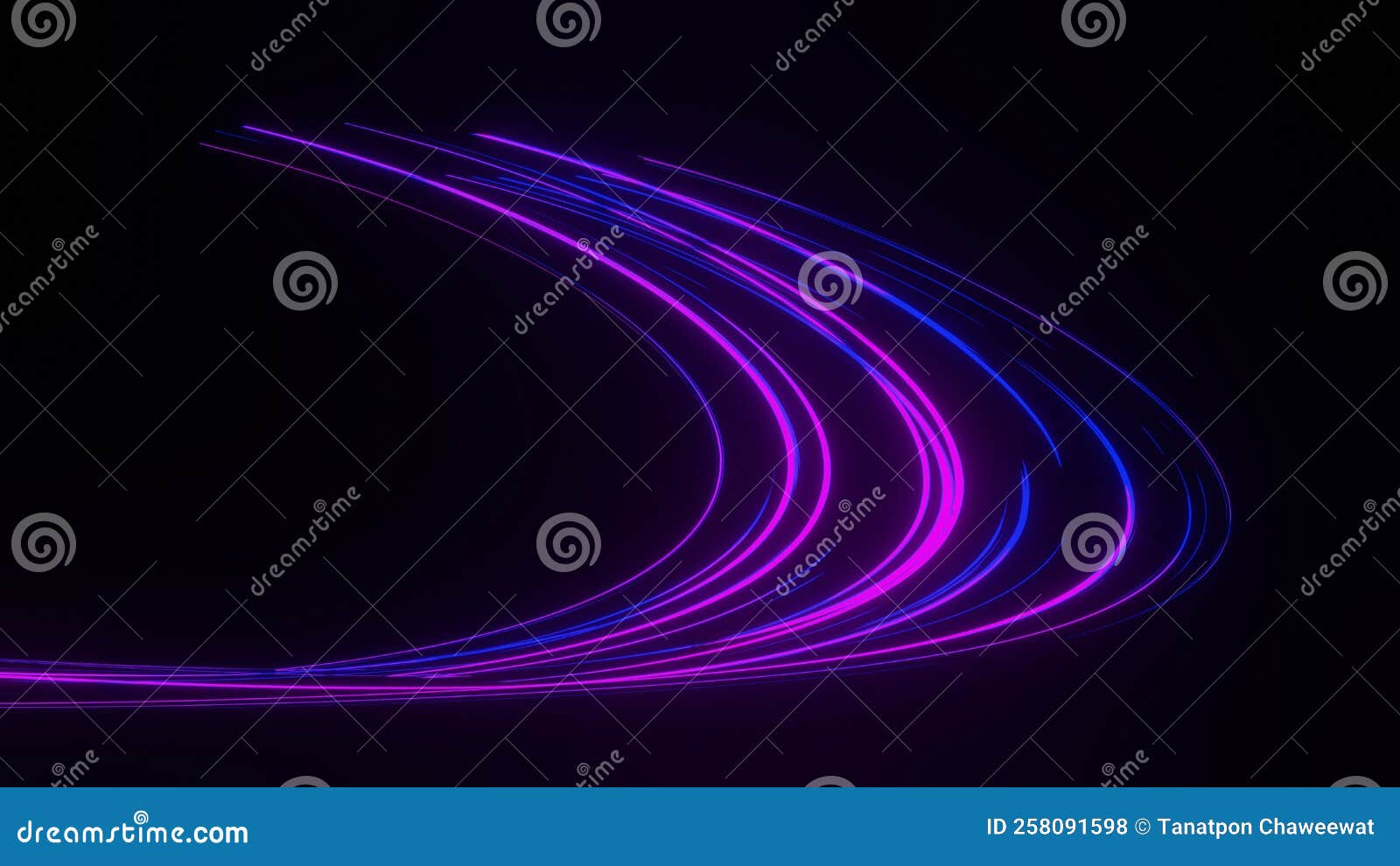 3d Render of Flash Neon and Light Glowing on Dark Scene. Speed Light ...