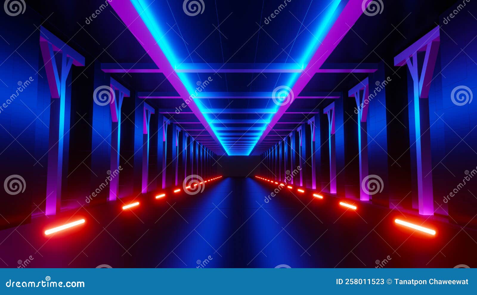 3d Render of Flash Neon and Light Glowing on Dark Scene. Speed Light ...