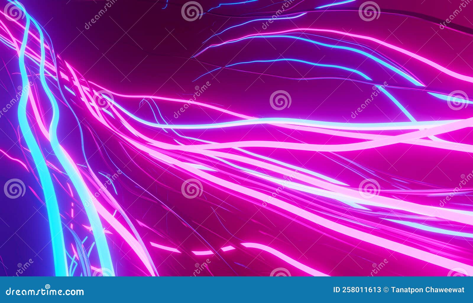 3d Render of Flash Neon and Light Glowing on Dark Scene. Speed Light ...