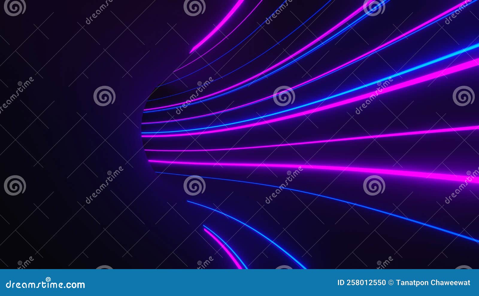 3d Render of Flash Neon and Light Glowing on Dark Scene. Speed Light ...