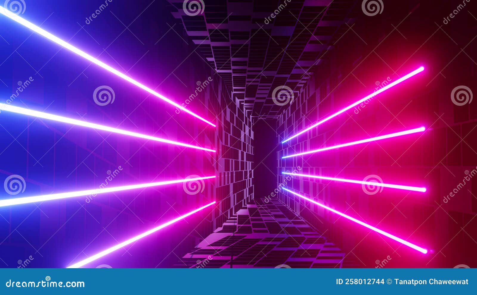 3d Render of Flash Neon and Light Glowing on Dark Scene. Speed Light ...