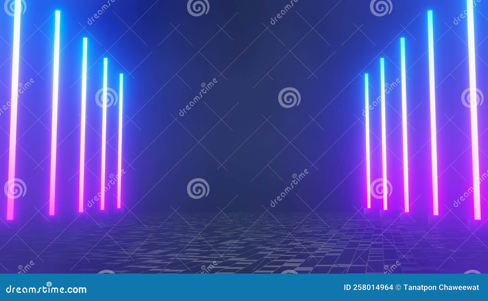 3d Render of Flash Neon and Light Glowing on Dark Scene. Speed Light ...