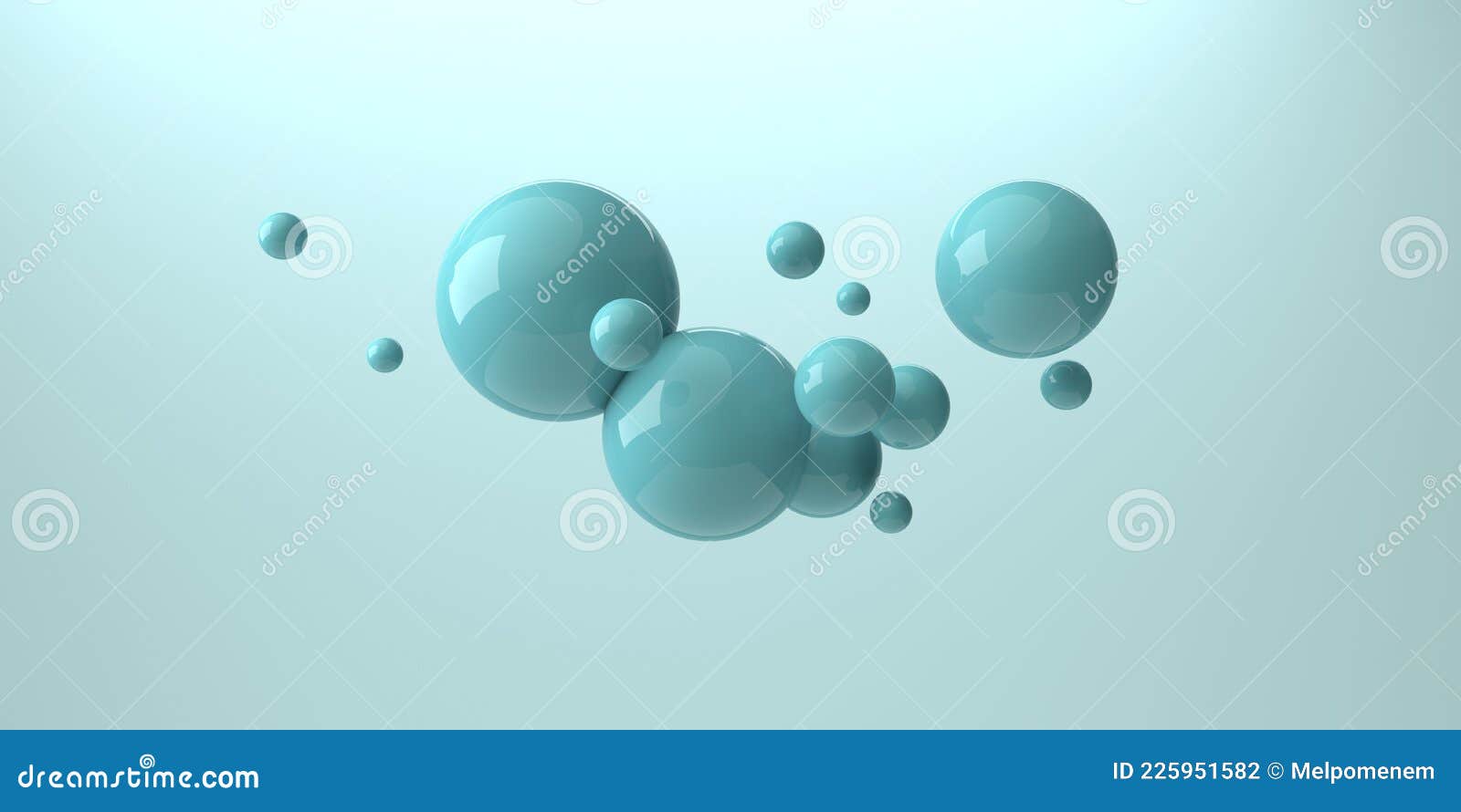 3D Render of Floating Different Size of Spheres Stock Illustration ...