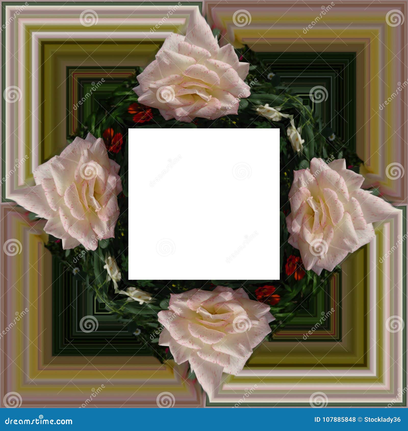 3D Render Flower Background Frame Stock Illustration - Illustration of ...