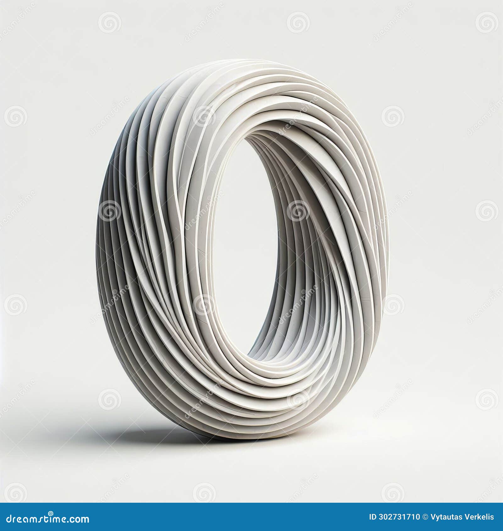 3d Render. 3d Font, Number of White Curved Elements Stock Illustration ...