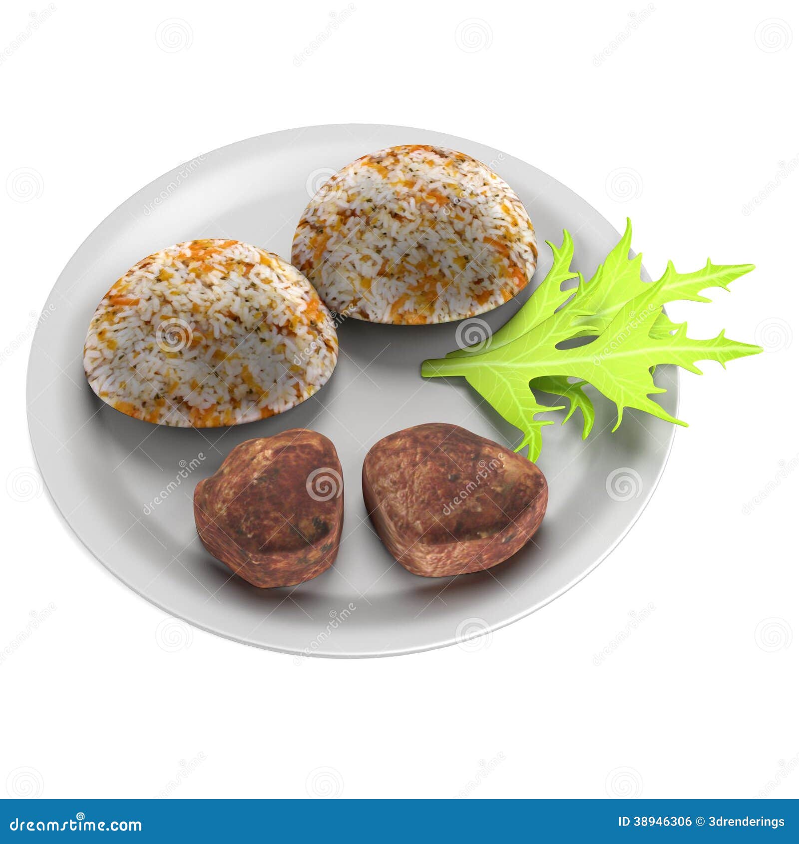 3d render of food stock illustration. Illustration of restaurant - 38946306