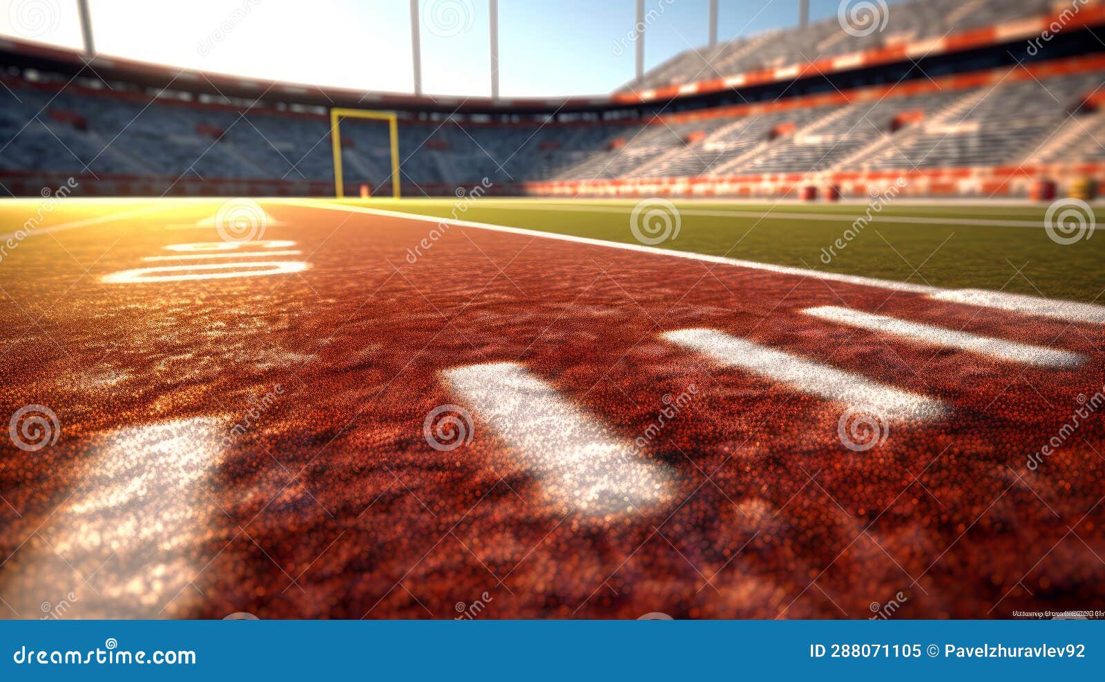 3D Render of a Football Stadium with White Markings on the Ground Stock ...