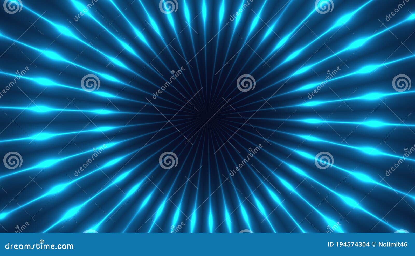 3d Render of Fractal Rays with Glowing Impulse Lights. Computer ...