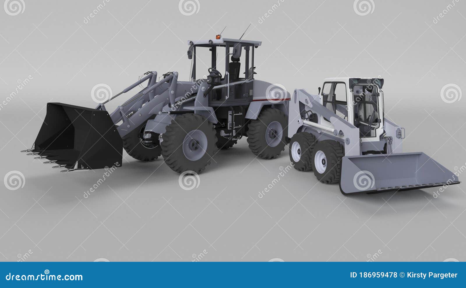 Front Loader Digger Isolated Stock Illustration - Illustration of site ...