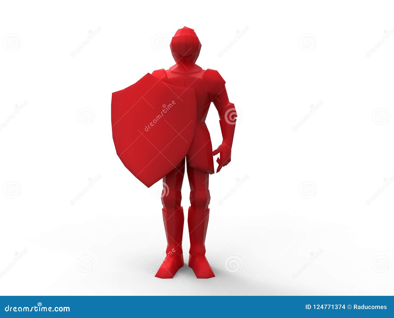 3D Render - Front View of a Red Knight Stock Illustration ...