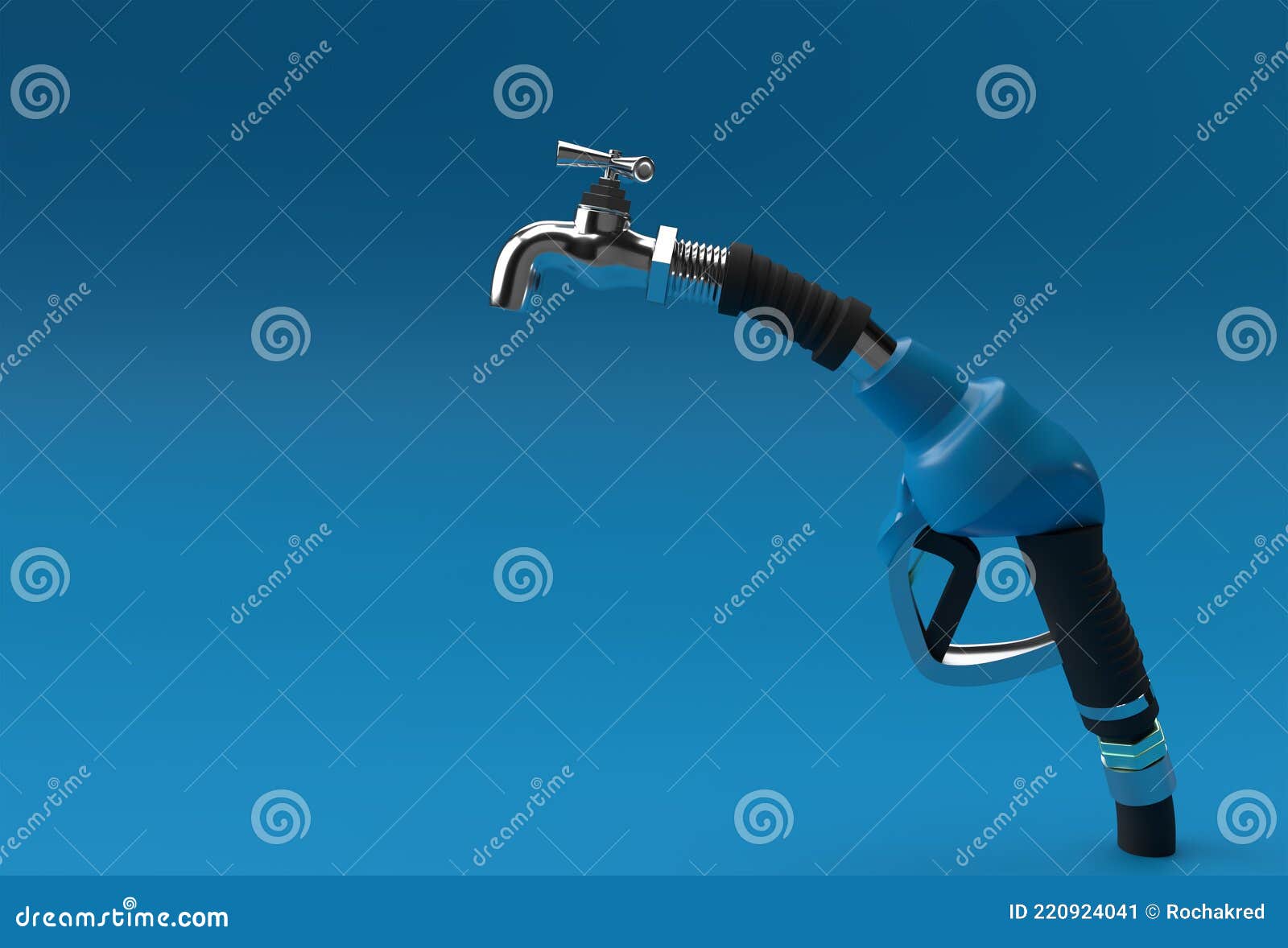 3D Render Fuel Pump Nozzle with Tap Isolated on Color Background Stock ...