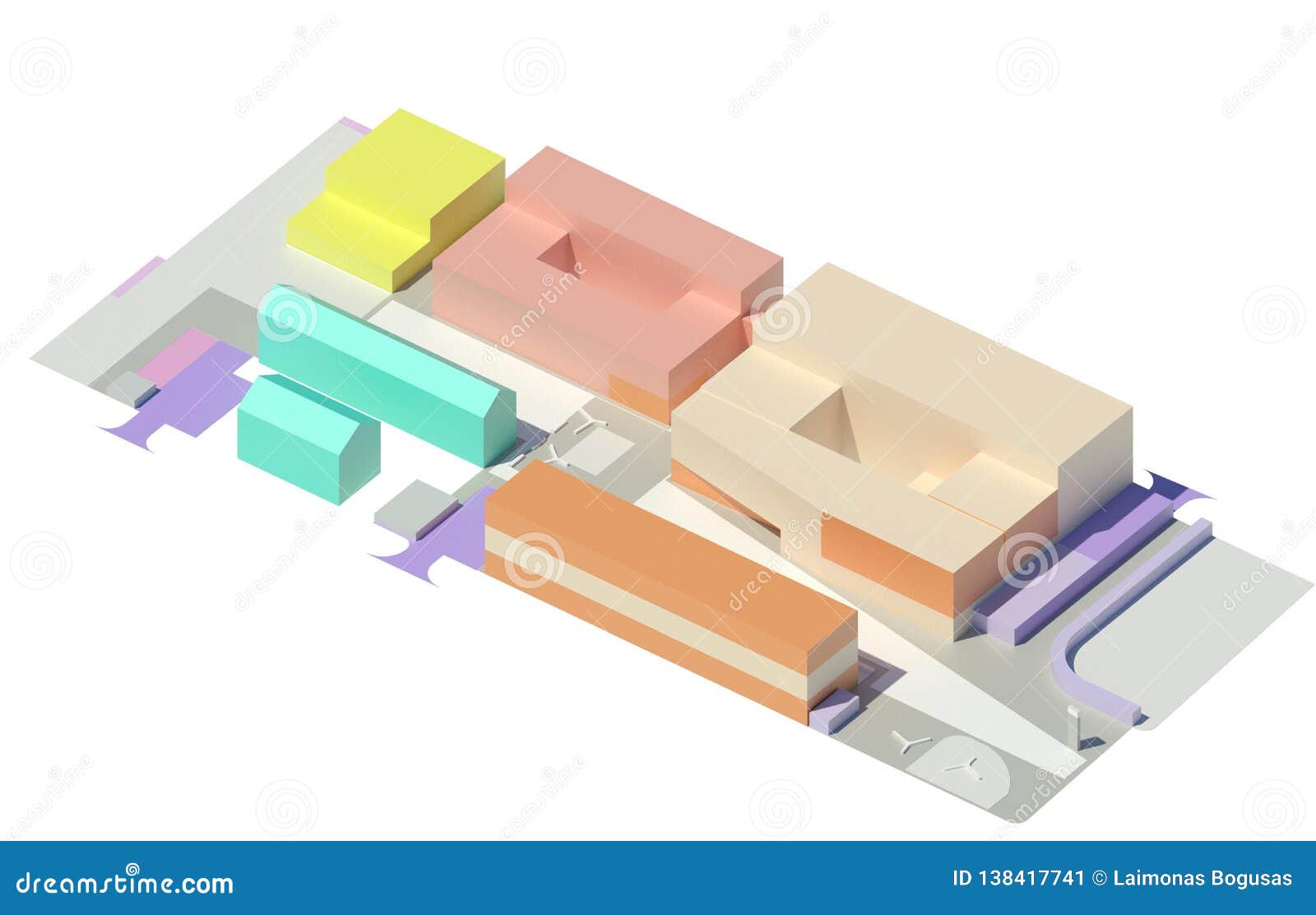 3D Render: Functional Model Stock Illustration - Illustration of estate ...