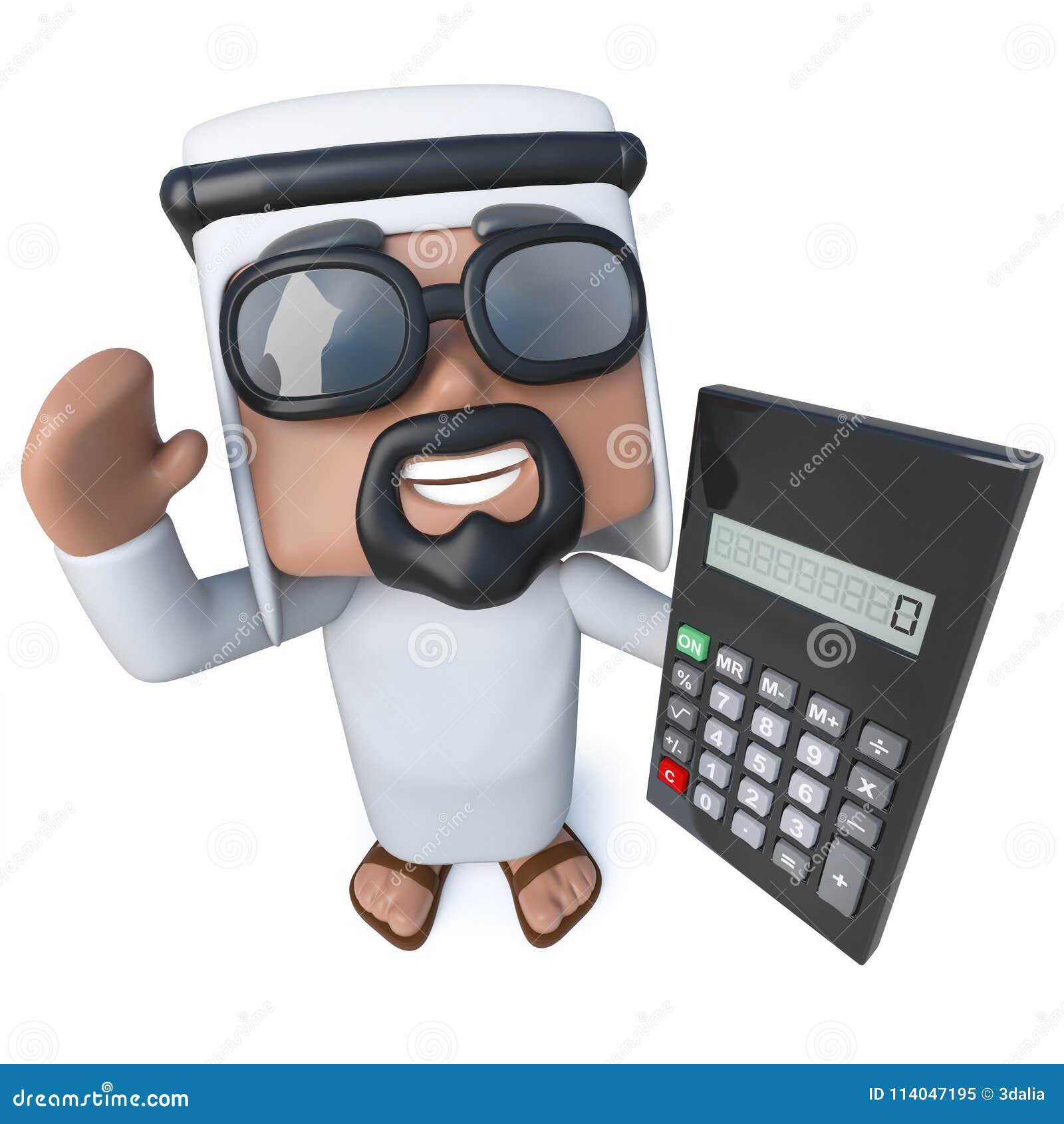 3d Funny Cartoon Arab Sheik Character Holding a Calculator Stock ... 3d Funny Cartoon Arab Sheik Character Holding a Calculator Stock ...