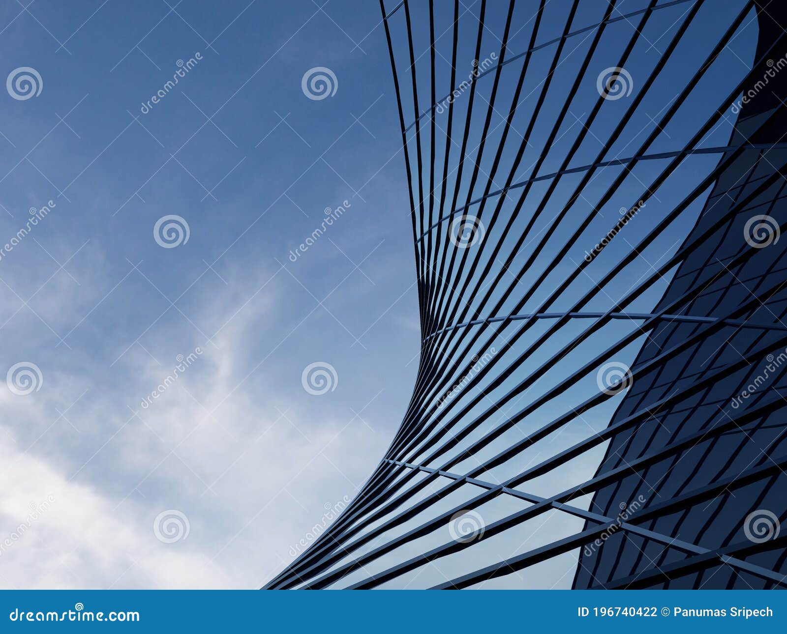 3D Render Of Futuristic Architecture, Skyscraper Building With Curve ...