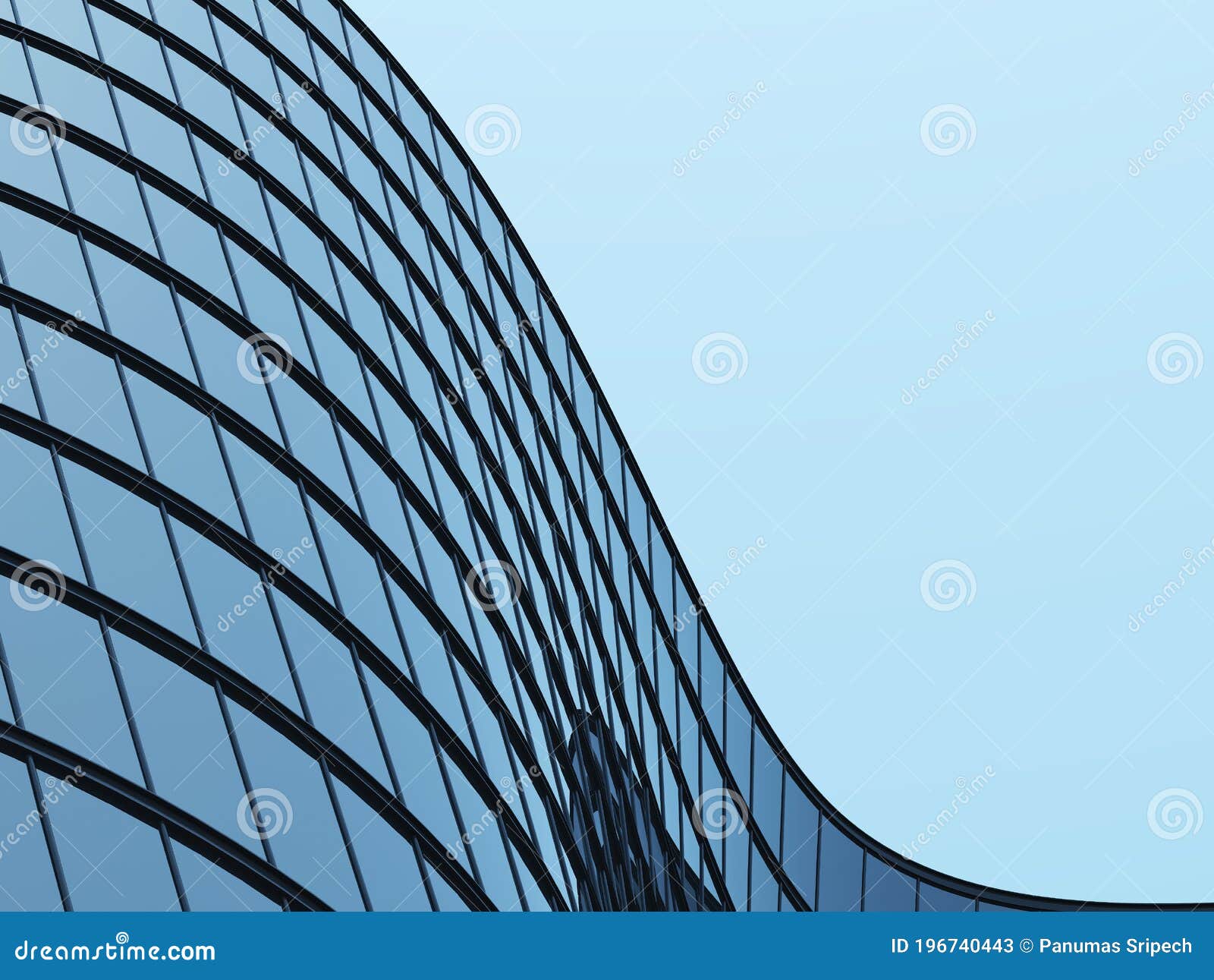 3D Render of Futuristic Architecture, Skyscraper Building with Curve ...