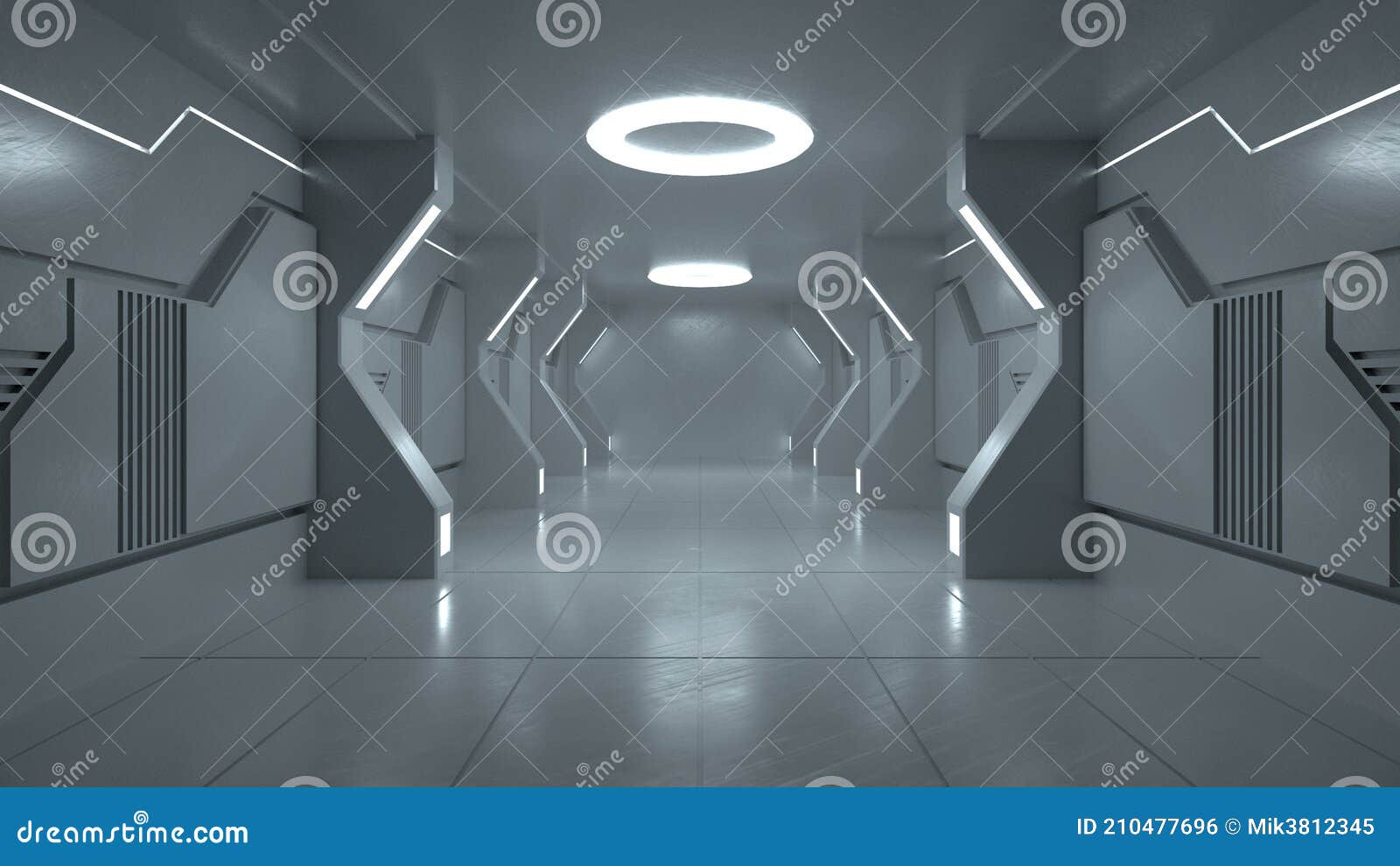 Futuristic Hallway. Concept of Modern Architecture and Interior ...