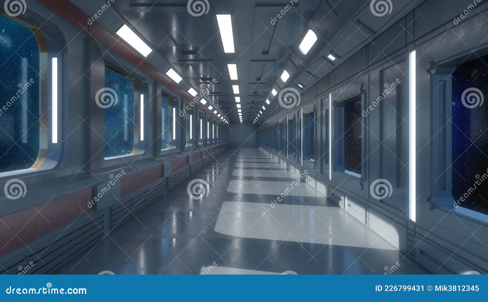 Futuristic Hallway. Concept of Modern Architecture and Interior ...