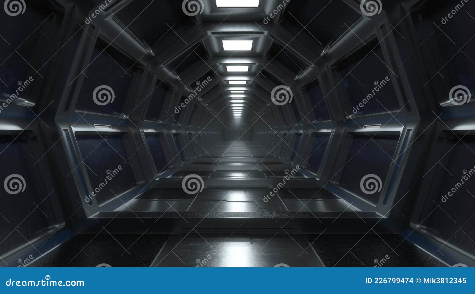 Futuristic Hallway. Concept of Modern Architecture and Interior ...