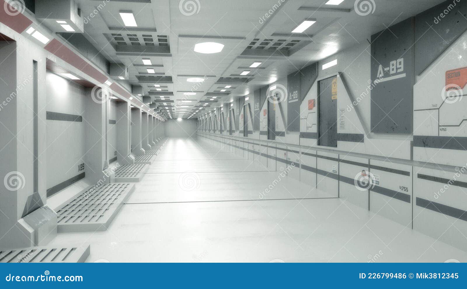 Futuristic Hallway. Concept of Modern Architecture and Interior ...