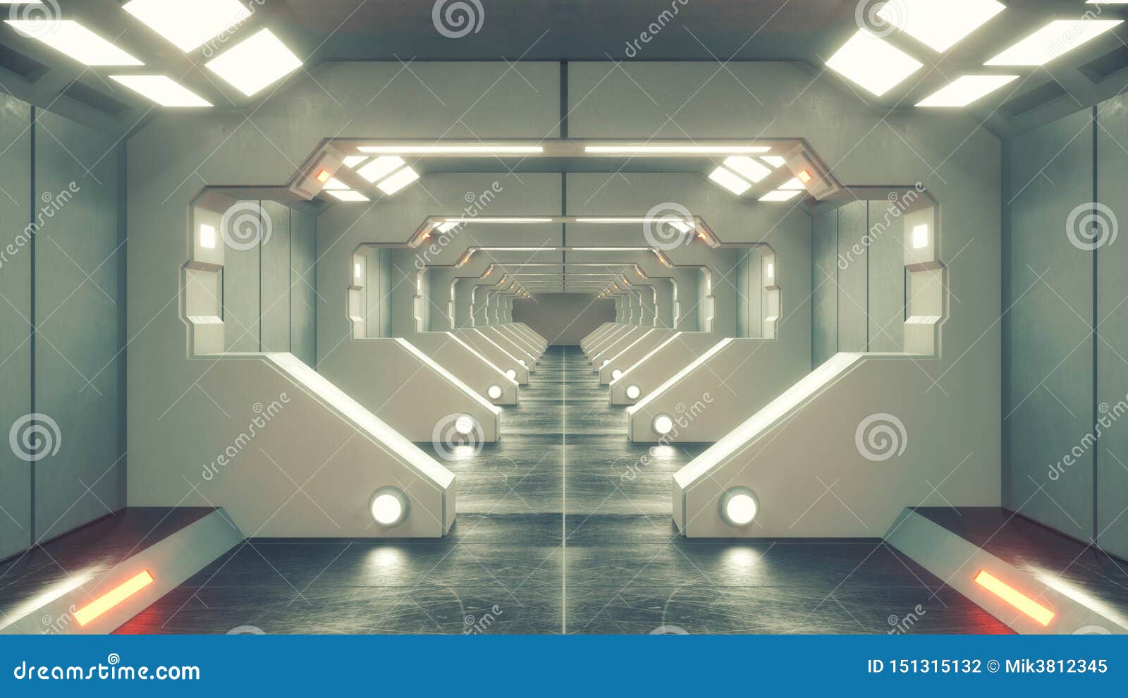 Futuristic Hallway. Interior Concept Design Stock Illustration ...