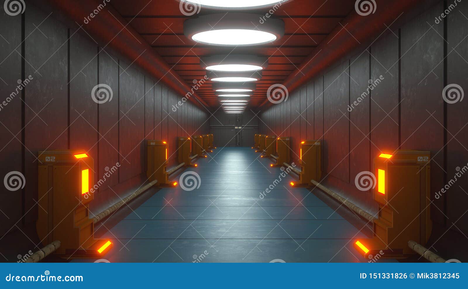 Futuristic Hallway. Interior Concept Design Stock Illustration ...