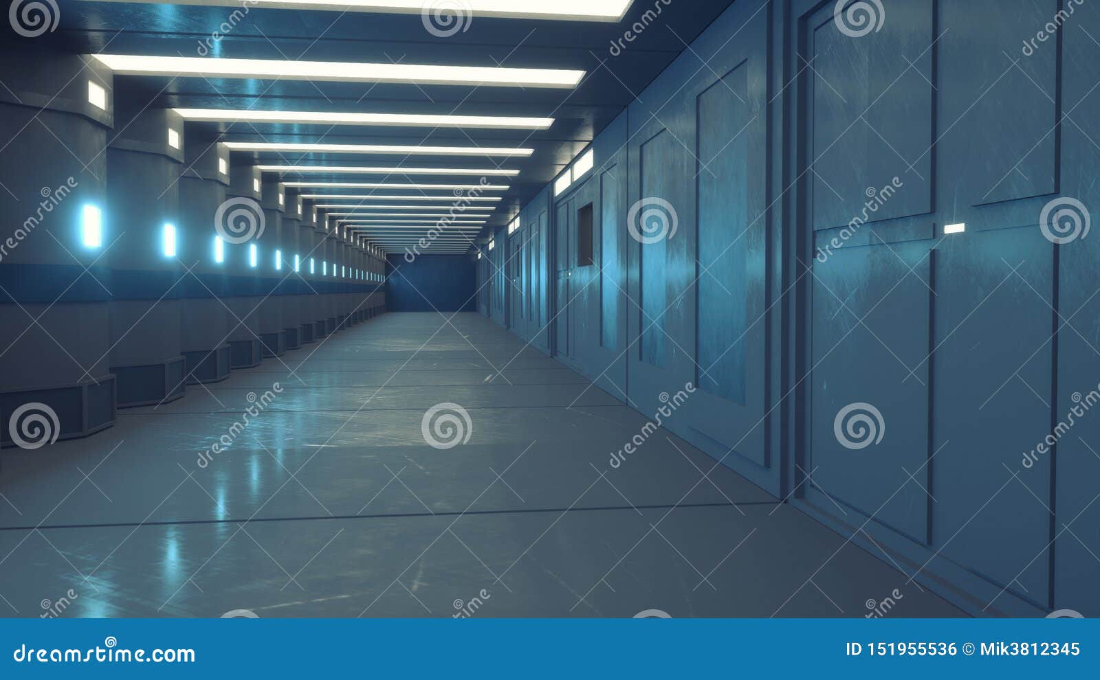 Futuristic Hallway. Interior Concept Design Stock Illustration ...