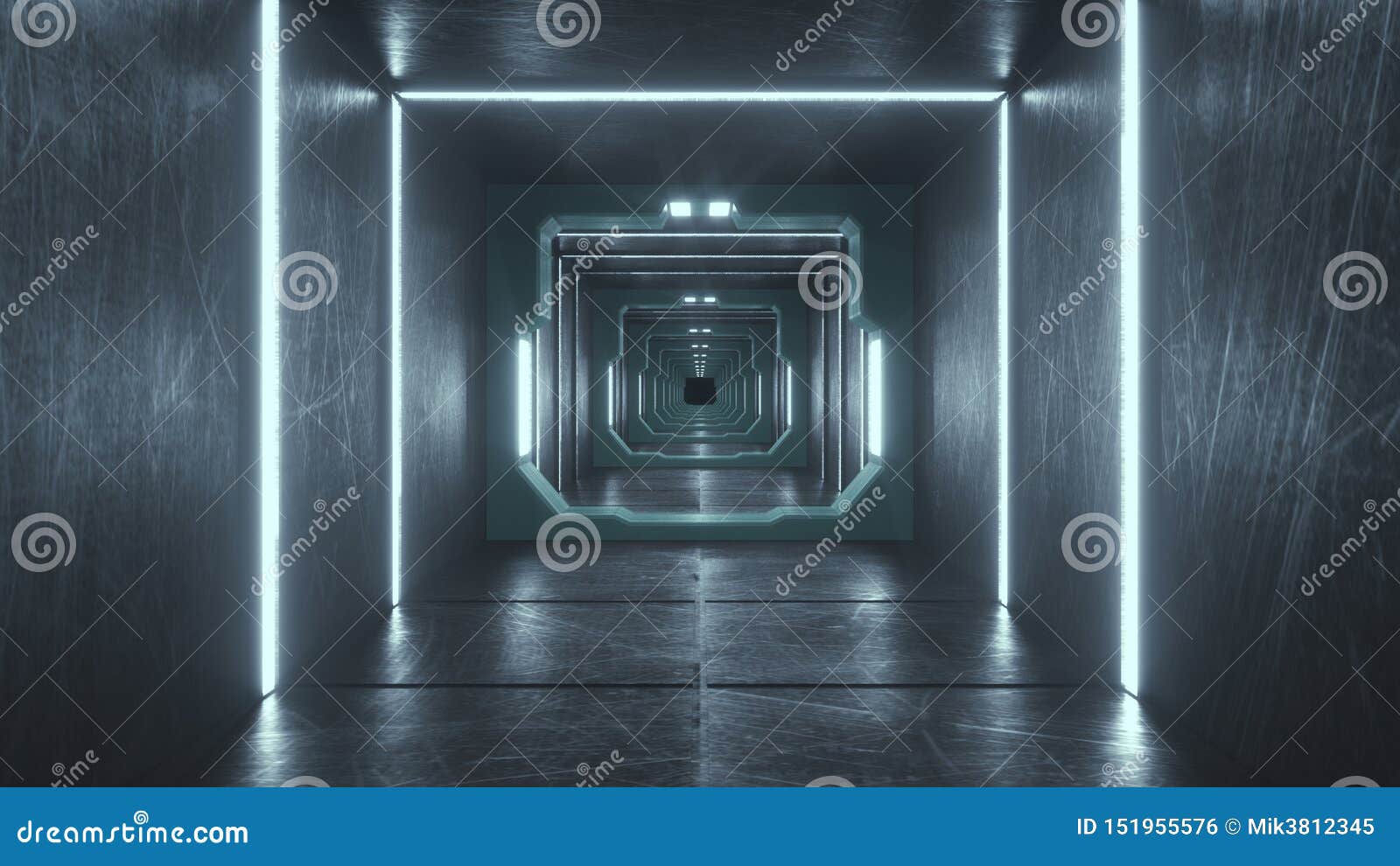 Futuristic Hallway. Interior Concept Design Stock Illustration ...