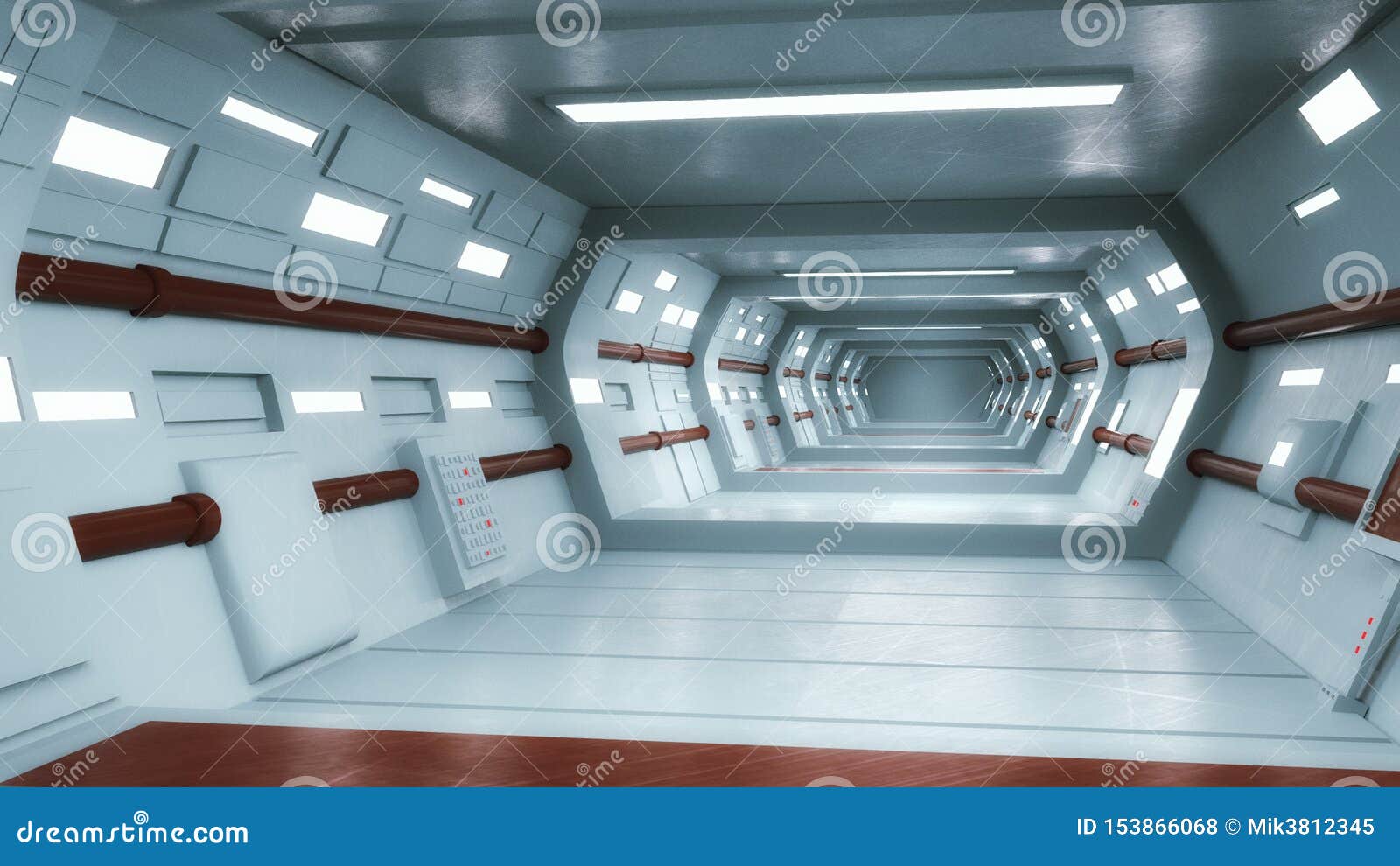 Futuristic Hallway. Interior Concept Design Stock Illustration ...