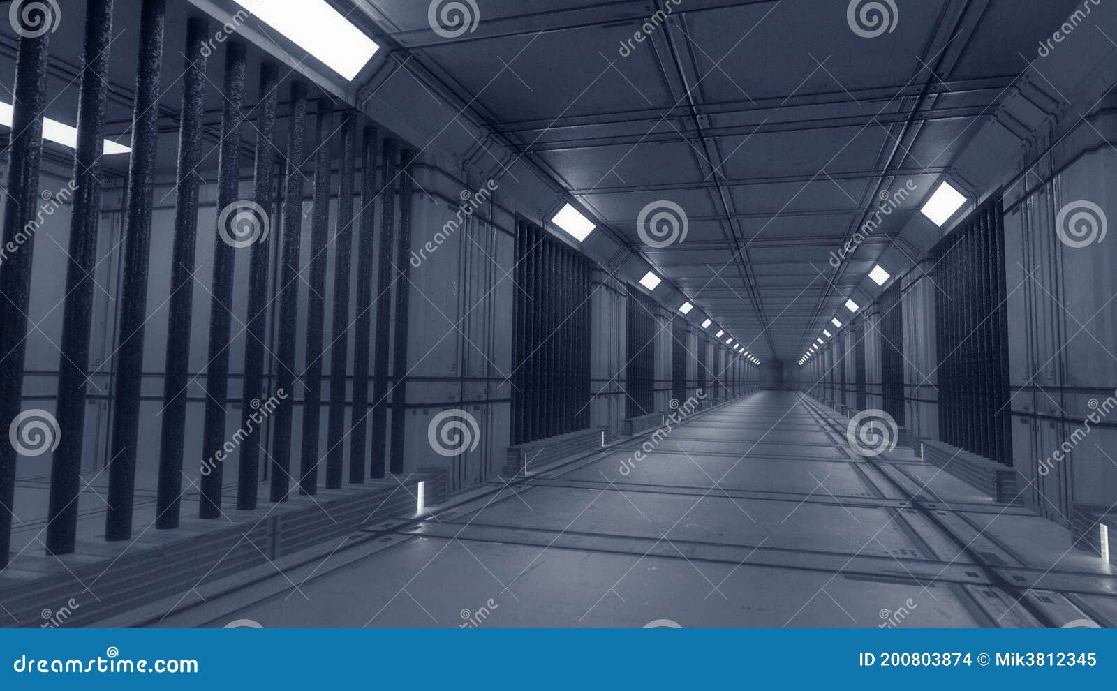 Futuristic interior jail stock illustration. Illustration of captive ...