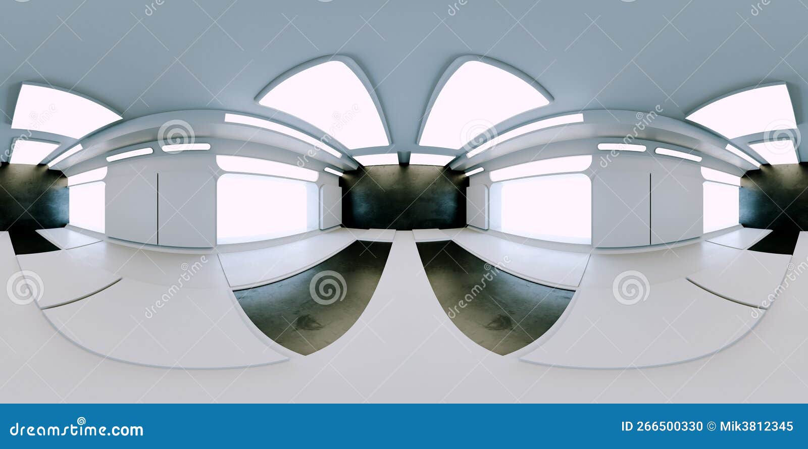 Futuristic panoramic HDRI stock illustration. Illustration of light ...