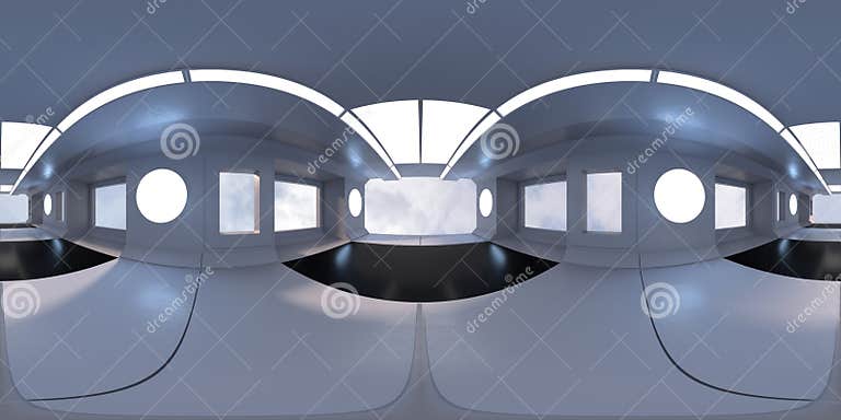 3d render. Futuristic HDRI stock illustration. Illustration of home ...